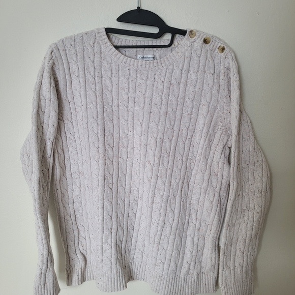 croft & barrow | Sweaters | Croft Barrow Beige Cable Knit Sweater With ...